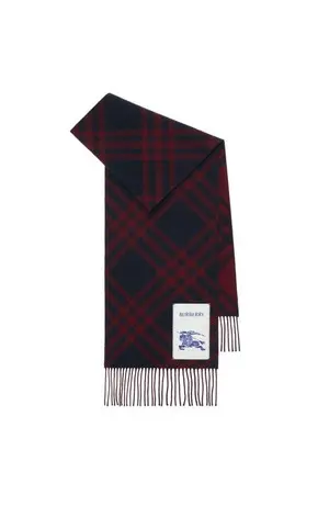 Burberry Check Cashmere Scarf Ink Blue