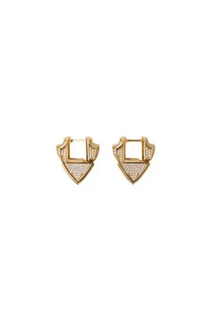 Burberry Shield Pavé Earrings - Gold/clear