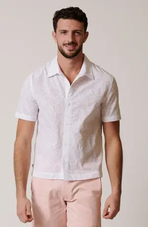 LEISURE LAB Puerto Escondido Button Up - White
