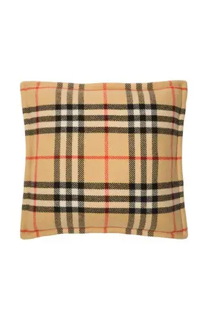 Burberry Check Wool Cashmere Cushion - Sand