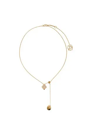 Burberry Shield Pendant Necklace - Gold/clear