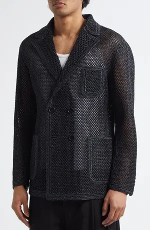Dolce & Gabbana Portofino Raffia Mesh Sport Coat