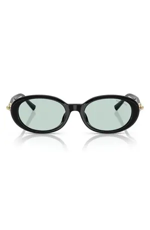 Tiffany & Co. 54mm Oval Sunglasses - Black /light Azure