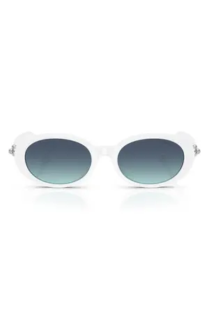 Tiffany & Co. 54mm Oval Sunglasses - Bright White / Azure Blue