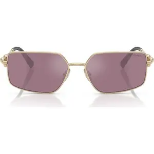 Tiffany & Co. 58mm Rectangle Sunglasses - Gold / Violet Internal Gold