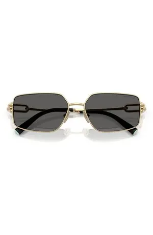 Tiffany & Co. 58mm Rectangle Sunglasses - Pale Gold /dark Grey