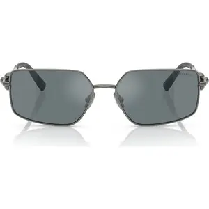 Tiffany & Co. 58mm Rectangle Sunglasses - Ruthenium /grey Mirror Black