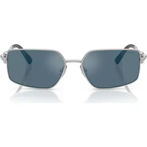 Tiffany & Co. 58mm Rectangle Sunglasses - Silver / Blue Internal Silver