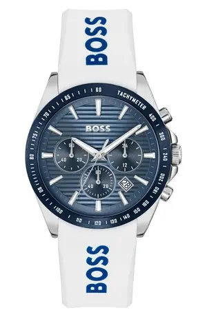BOSS Strike Chronograph Silicone Strap Watch - Blue