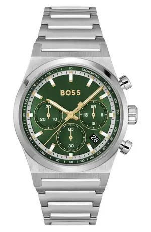 BOSS Candor Chronograph Bracelet Watch - Dark Green