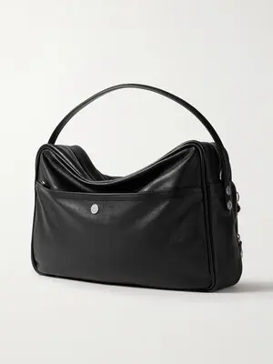 Acne Studios Camero Medium Embellished Textured-leather Tote - Black