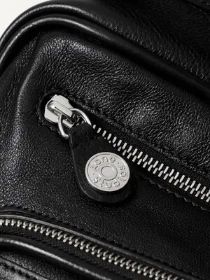 Acne Studios Camero Medium Embellished Textured-leather Tote - Black