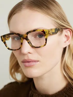 Loewe Anagram Square-frame Acetate Optical Glasses - Tortoiseshell