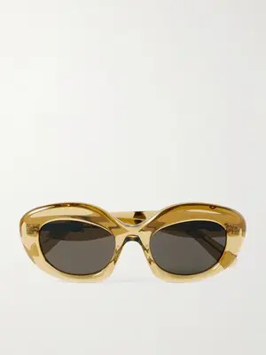 Loewe Curvy Oversized Round-frame Acetate Sunglasses - Green