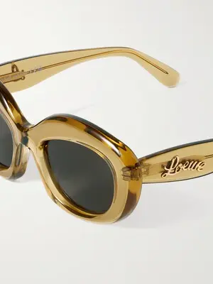 Loewe Curvy Oversized Round-frame Acetate Sunglasses - Green