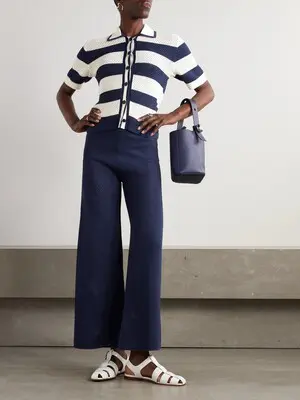 ERES Bayadere Goeland Open-knit Cotton-blend Wide-leg Pants