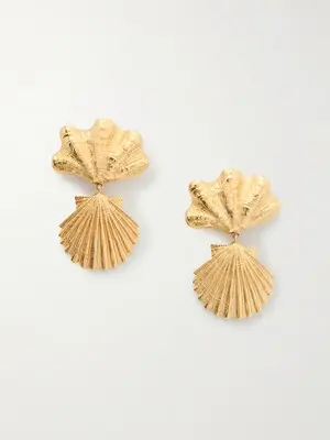 Chloé Shell Clip-on Earrings - Gold