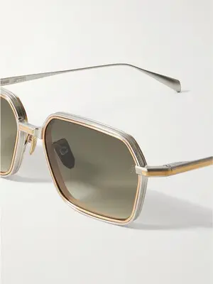 JACQUES MARIE MAGE Admiral Square-frame Sunglasses - Silver