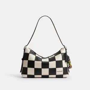 COACHTOPIA Alter/ego Checkerboard Slouchy Shoulder Bag - Black/chalk