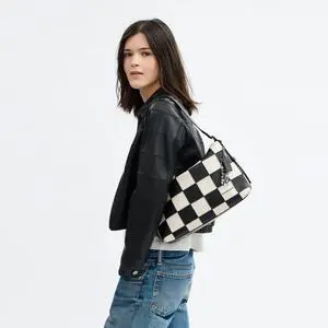 COACHTOPIA Alter/ego Checkerboard Slouchy Shoulder Bag - Black/chalk