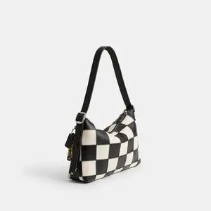 COACHTOPIA Alter/ego Checkerboard Slouchy Shoulder Bag - Black/chalk