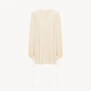 Chloé Gathered Mini Dress In Silk Jacquard
