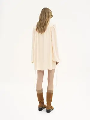 Chloé Gathered Mini Dress In Silk Jacquard