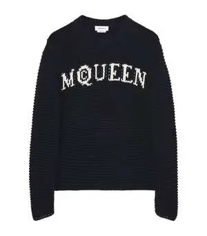 Alexander McQueen Cotton Logo Sweater - Black