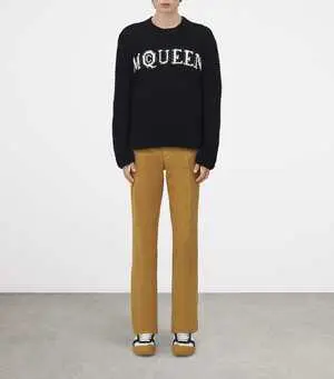 Alexander McQueen Cotton Logo Sweater - Black
