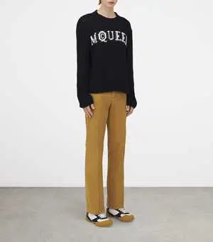 Alexander McQueen Cotton Logo Sweater - Black