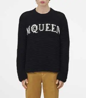 Alexander McQueen Cotton Logo Sweater - Black