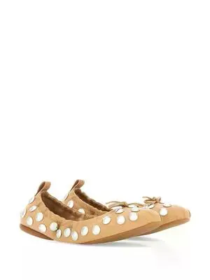 Hogan Stud-embellished Ballet Flats - Neutrals