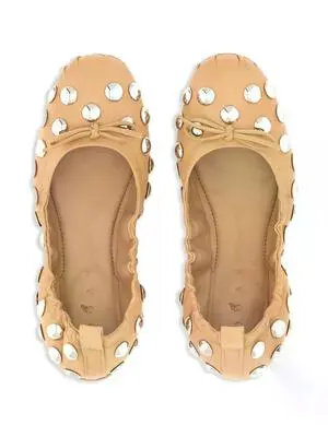 Hogan Stud-embellished Ballet Flats - Neutrals