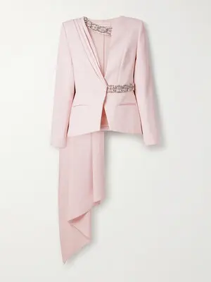 Sabina Bilenko Embellished Draped Crepe Jacket