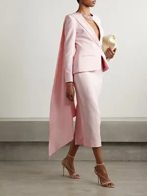 Sabina Bilenko Embellished Draped Crepe Jacket