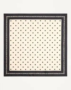Valentino Garavani Chez Silk Scarf - Butter/black