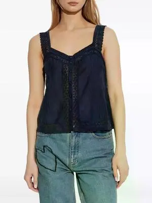 Zadig&Voltaire Lace Trimmed Tank Top - Blue