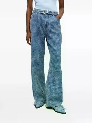 GANNI Belted Wide-leg Jeans