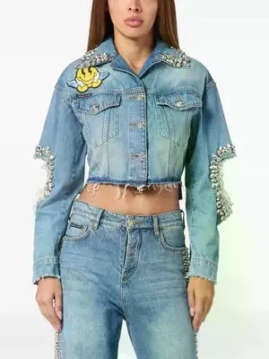 Philipp Plein Denim Cropped Jacket