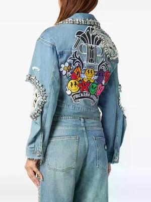 Philipp Plein Denim Cropped Jacket