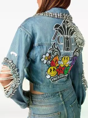 Philipp Plein Denim Cropped Jacket