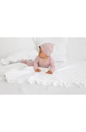 POUF Henley Footie And Hat Set - Blush