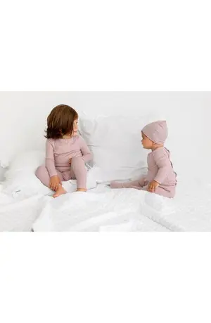 POUF Henley Footie And Hat Set - Blush