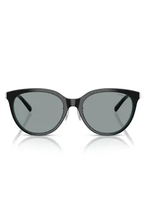 Tiffany & Co. Tiffany & Co. 55mm Round Frame Sunglasses Black On Tiffany Blue/grey