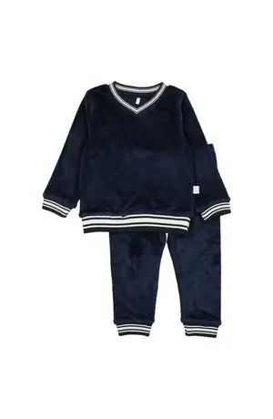 POUF Velour Varsity Pj Midnight Blue