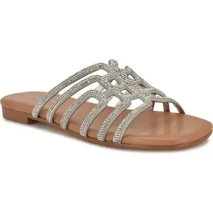 Nine West Timy Slide Sandal - Silver