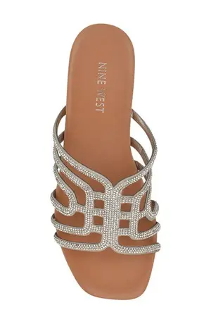 Nine West Timy Slide Sandal - Silver