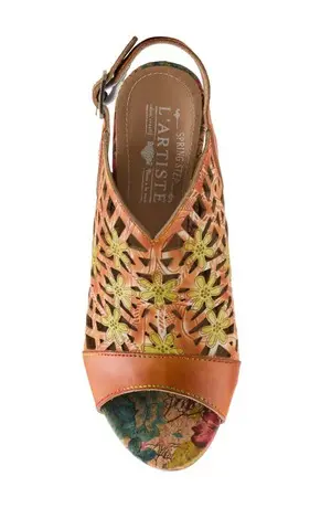 SPRING STEP SHOES Eclipsing Slingback Sandal - Orange Multi