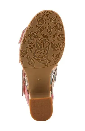 SPRING STEP SHOES Radiating Floral Sandals - Peach Multi