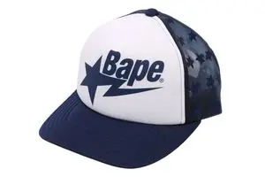 A BATHING APE Logo Mesh Cap - Navy Blue